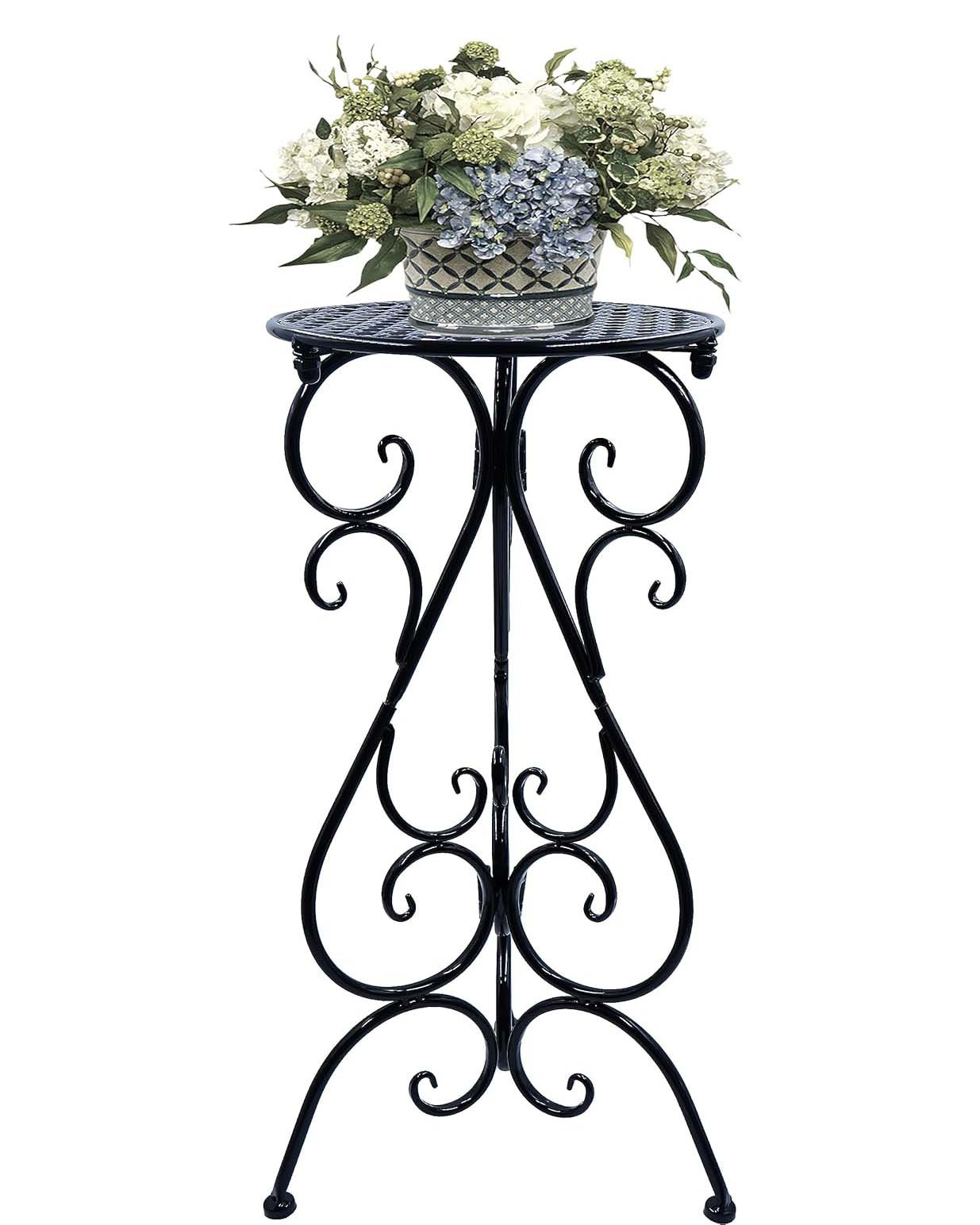 Alcott Hill® Metal Plant Stand Indoor Outdoor, Single Flower Pot Stands ...