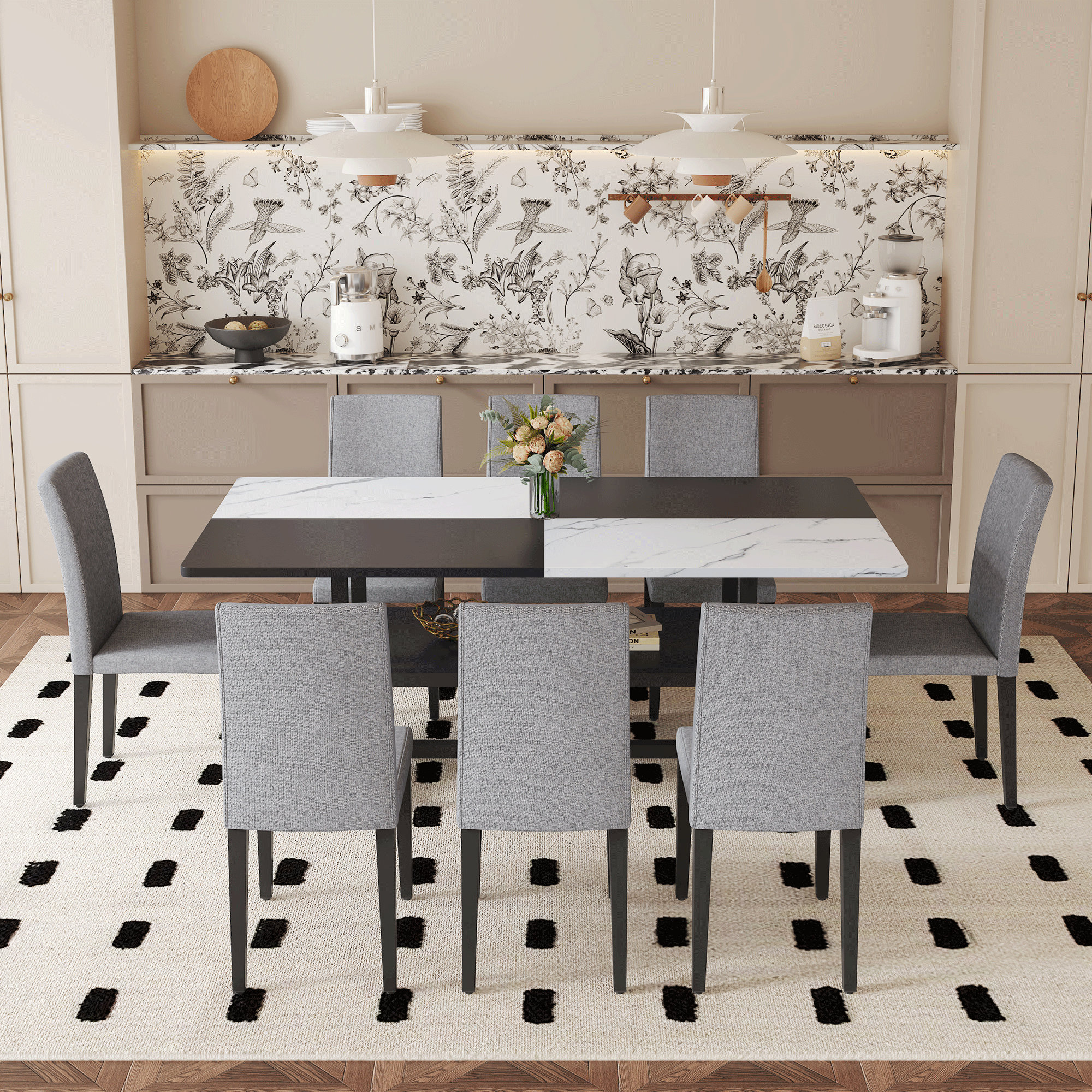 Latitude Run® Versatile Dining Set With Storage - Mdf & Metal - Modern ...