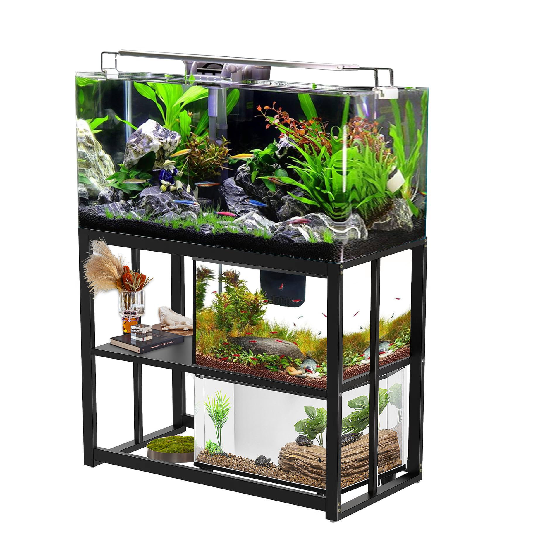 Tucker Murphy Pet™ Fish Tank Stand Metal Aquarium Stand Black 40 Gallon ...