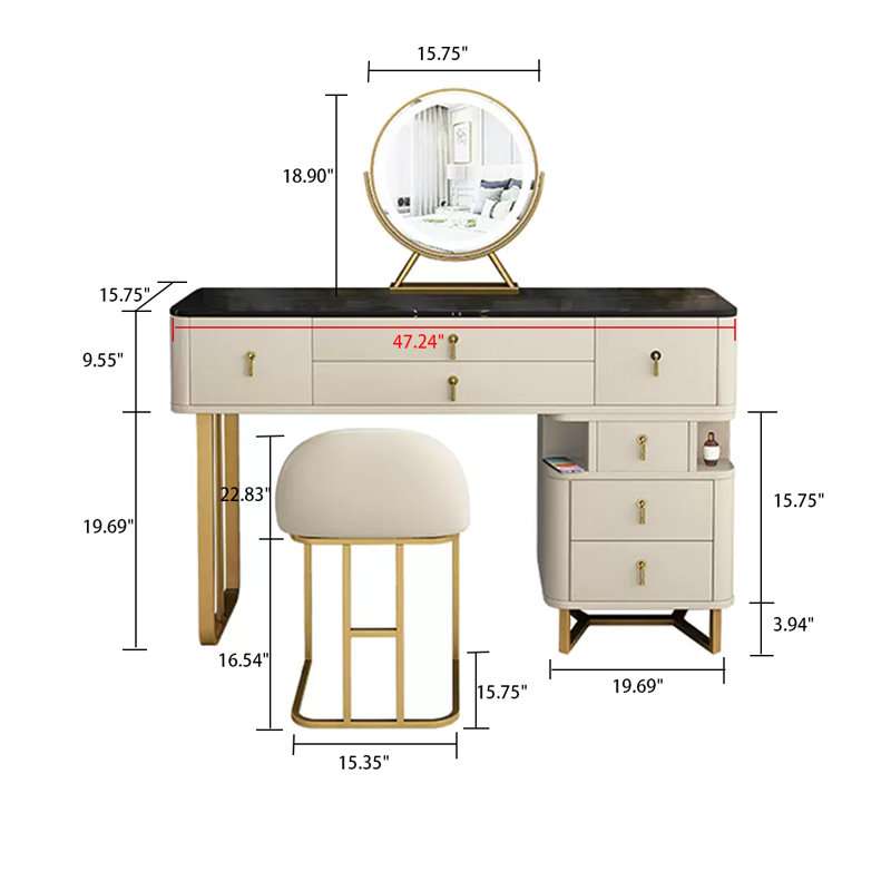Everly Quinn Ebling Vanity | Wayfair