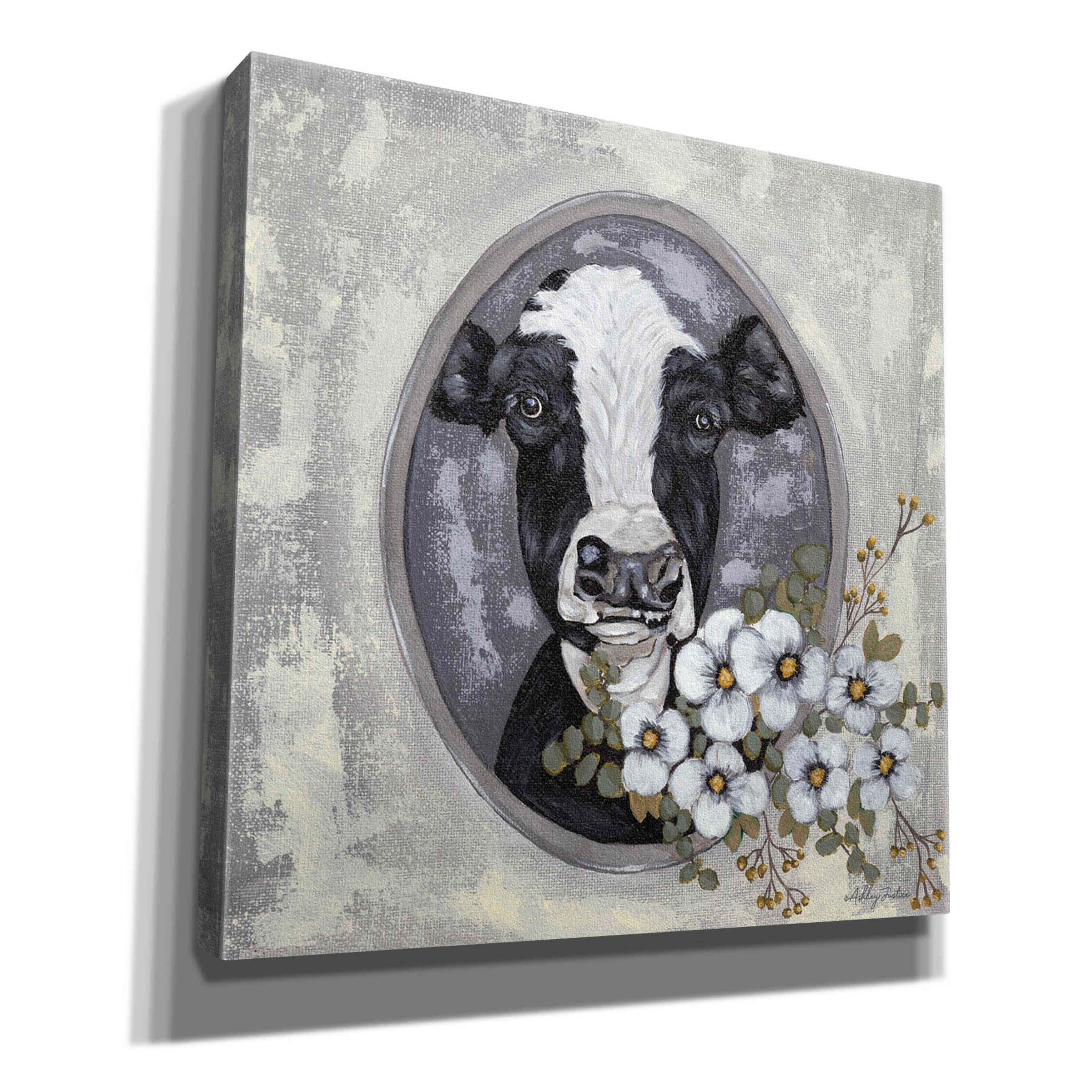 August Grove® 'Framed Cow' By Ashley Justice, Giclee Canvas Wall Ar ...