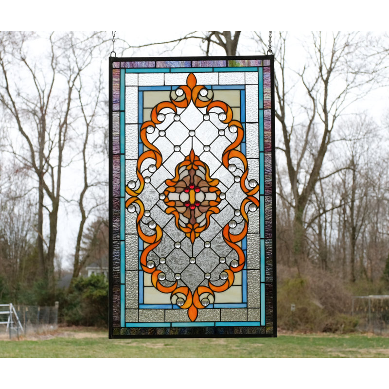 Bloomsbury Market Jeweled Stained Glass Window Panel | Wayfair