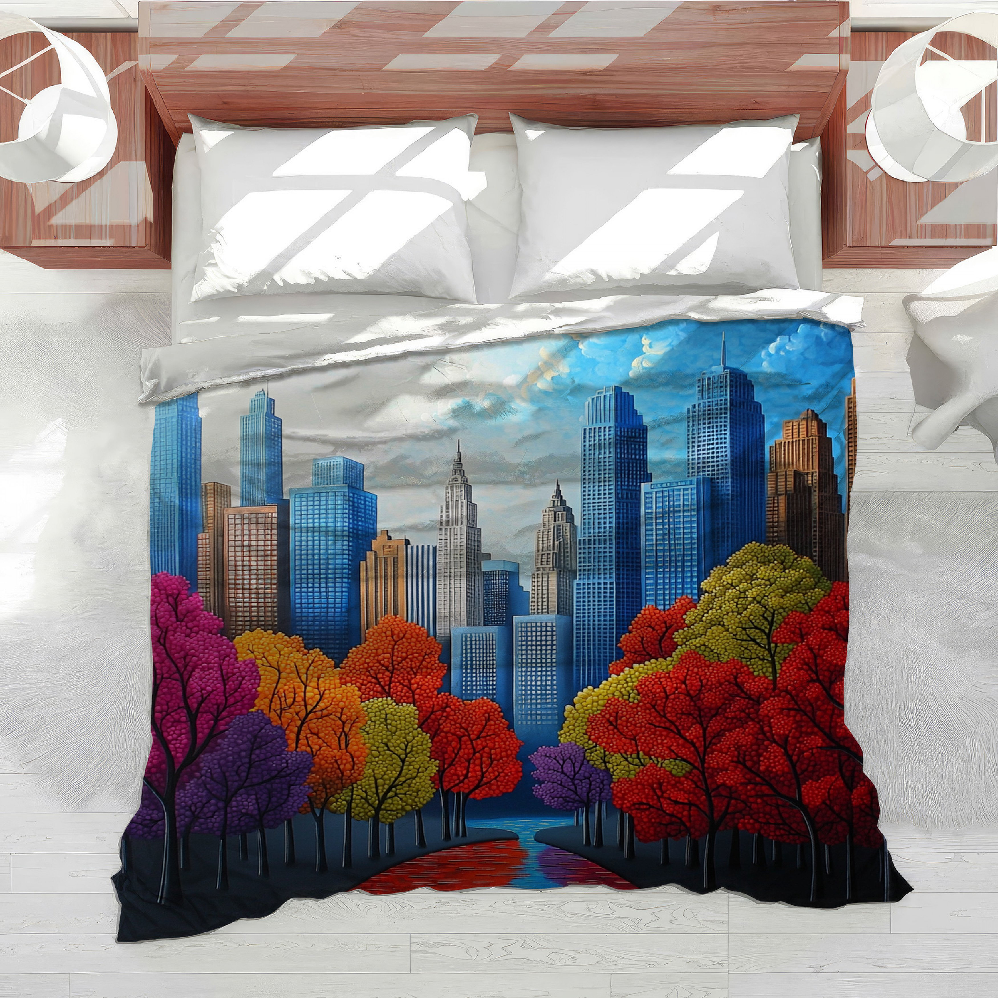 VisionDecor City Skyline Bedding Cityscape Comforter Metropolitan | Wayfair