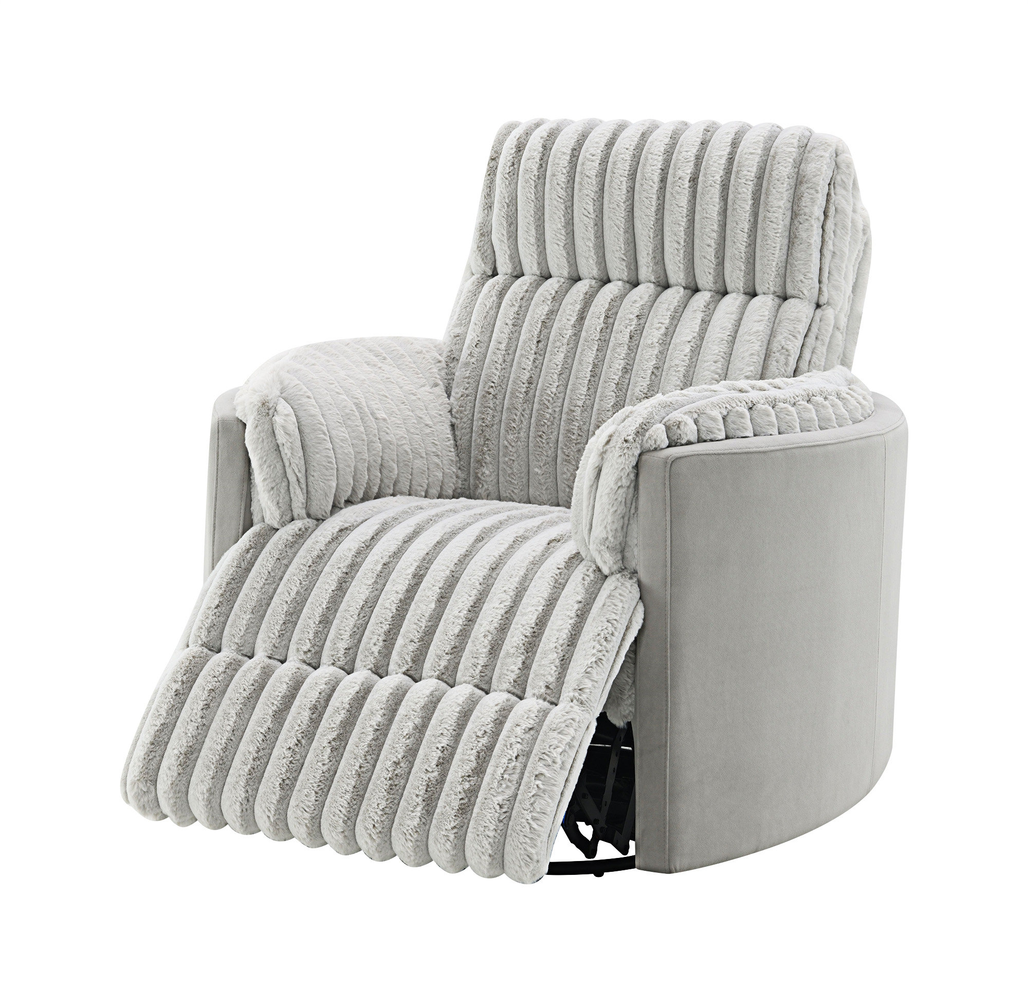 Latitude Run® Emee Grey Corduroy Glider Recliner W/ Swivel - Wayfair Canada