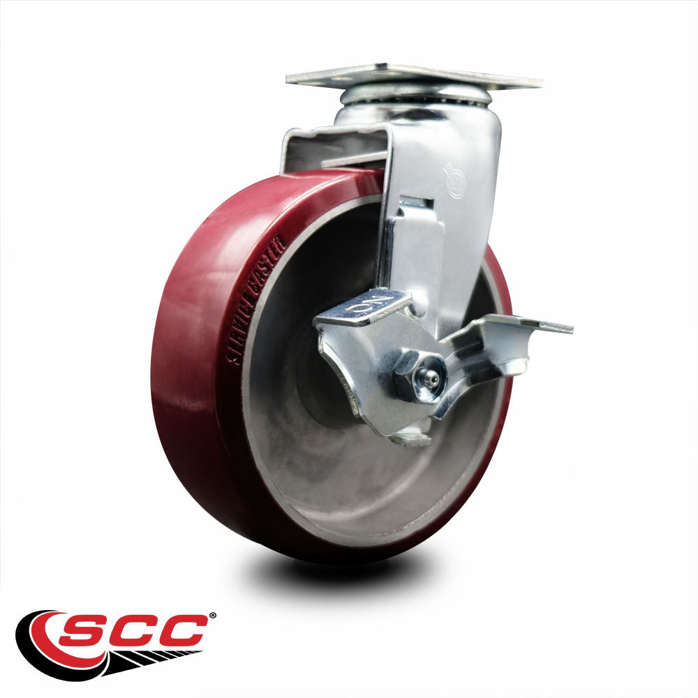 Service Caster Poly Aluminum Caster with Ball Bearing and Brake | Wayfair