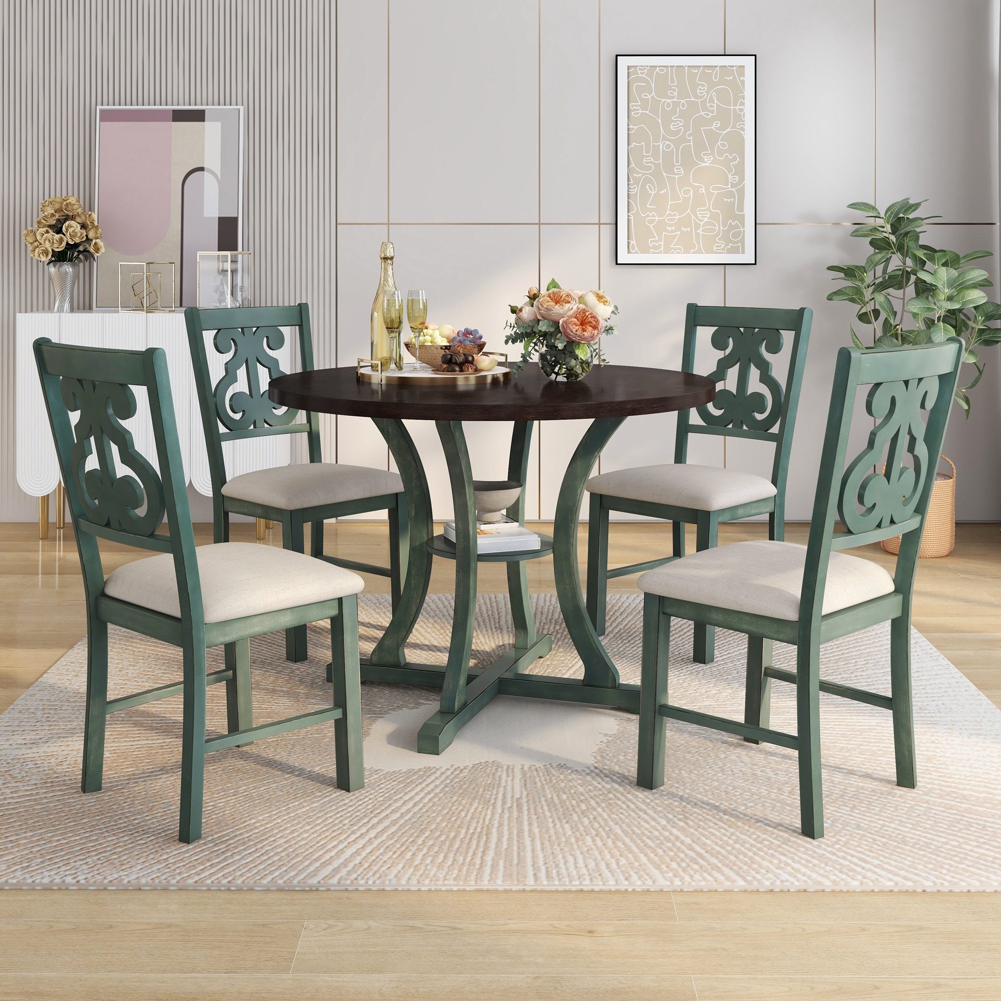 One Allium Way Checkers 4 - Person Dining Set & Reviews | Wayfair