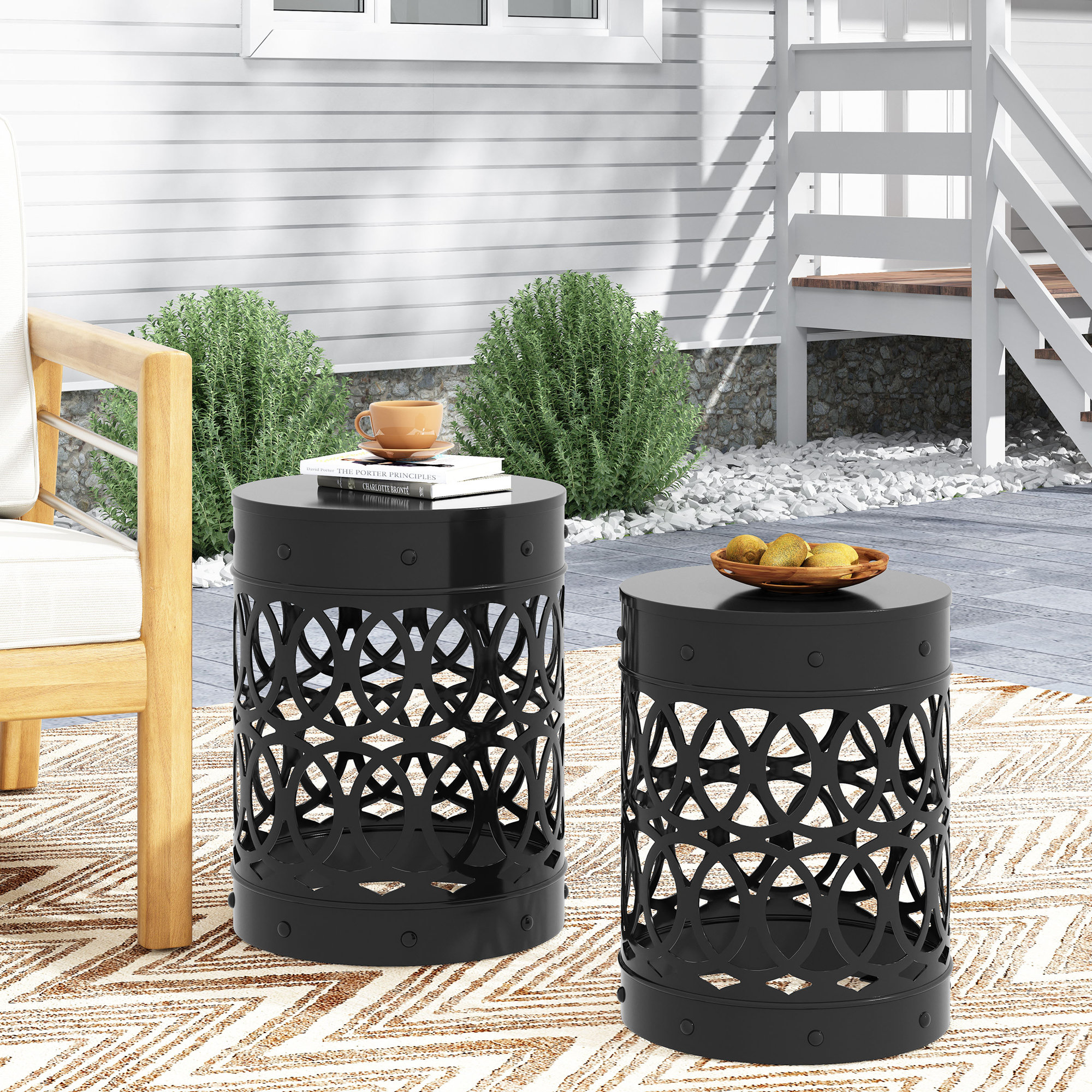 Red Barrel Studio 2Pc Outdoor Metal End Table - Wayfair Canada