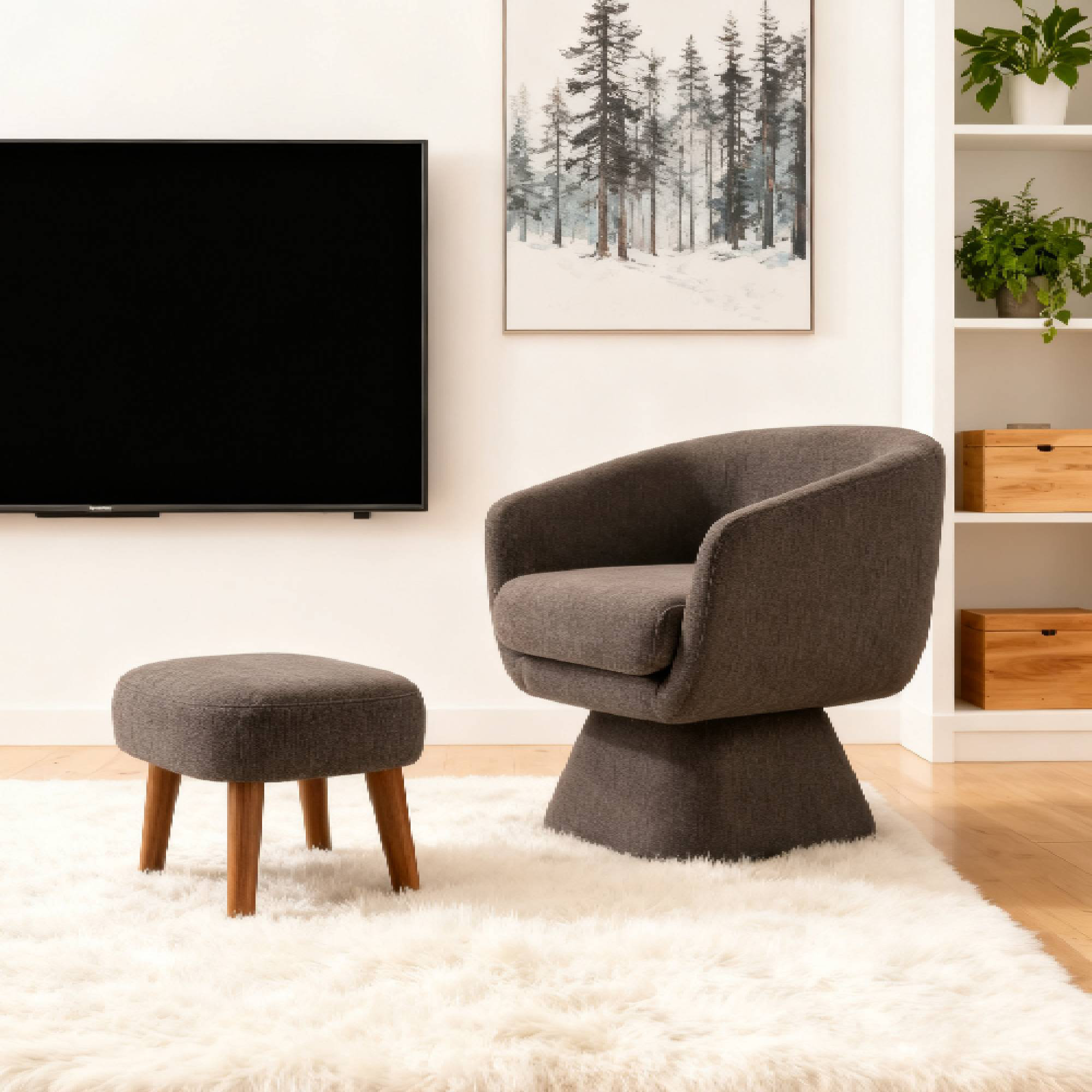 George Oliver Lazy Chair With Ottoman Perfect For Small Space Reading ...