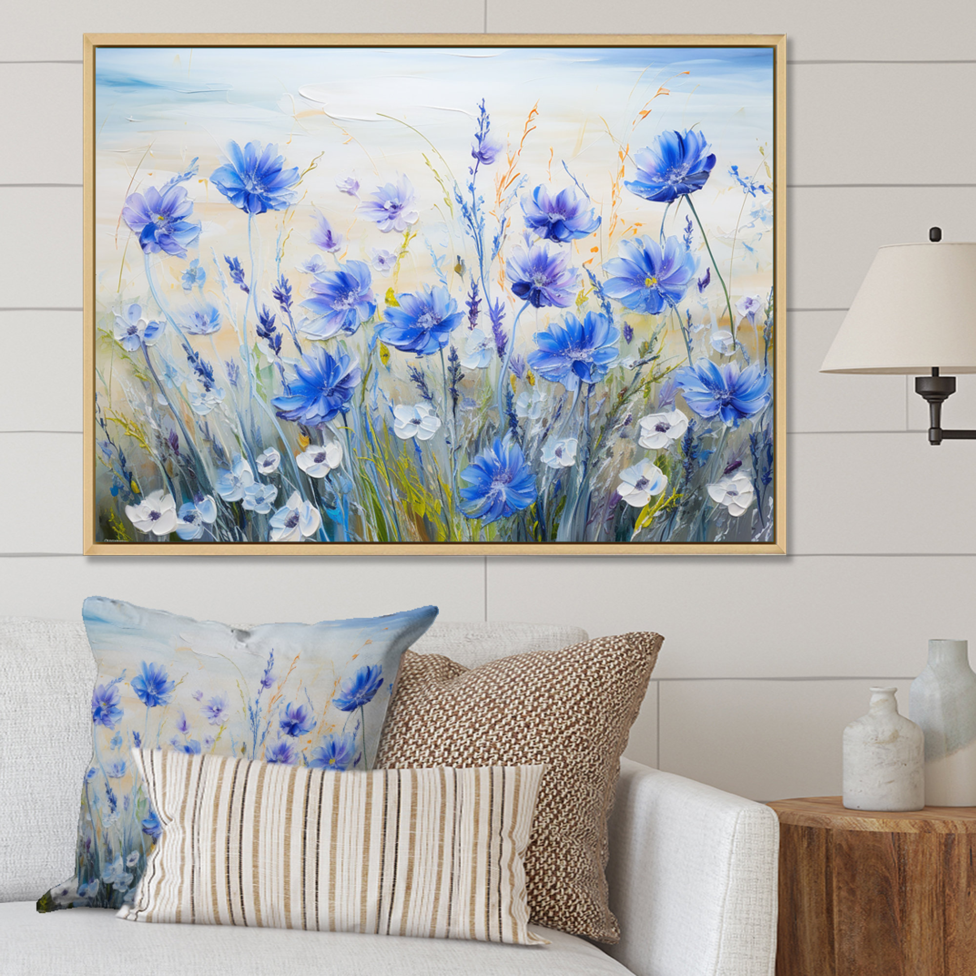 Winston Porter Cornflowers Serenity Flowers Field - Flower Field Canvas ...