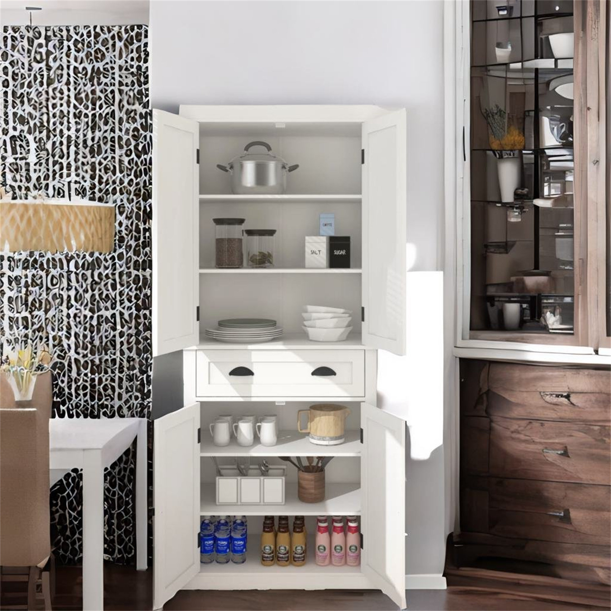 Gracie Oaks Roald 71.61'' Kitchen Pantry | Wayfair