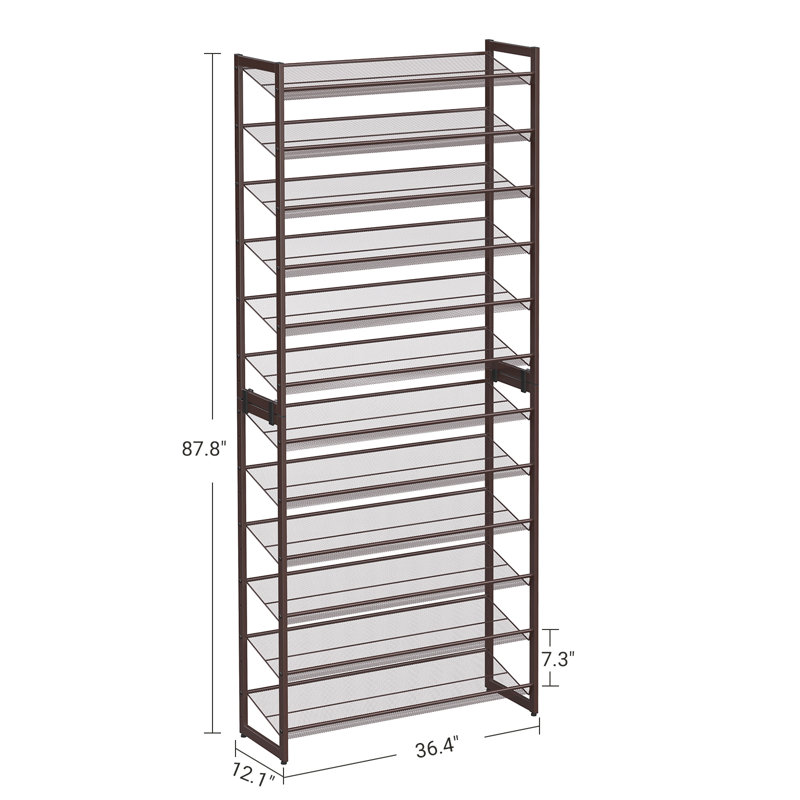Rebrilliant 48-60 Pair Stackable Shoe Rack, with Adjustable Flat or ...