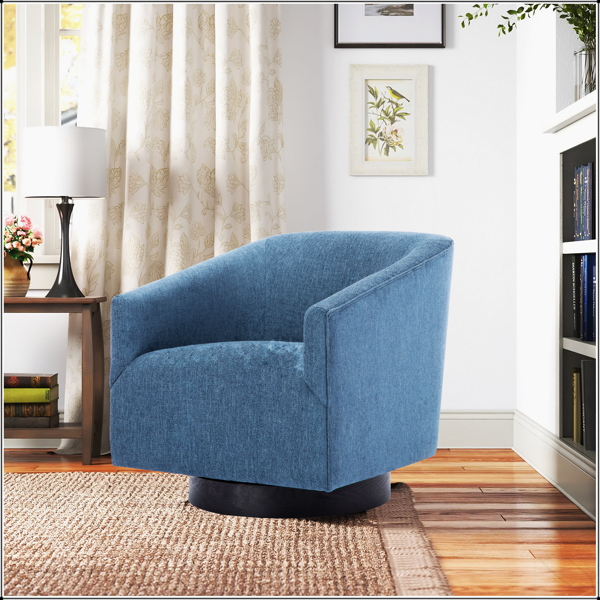 Latitude Run® Versatile Blue Polyester Side Chair, Perfect For Reading ...