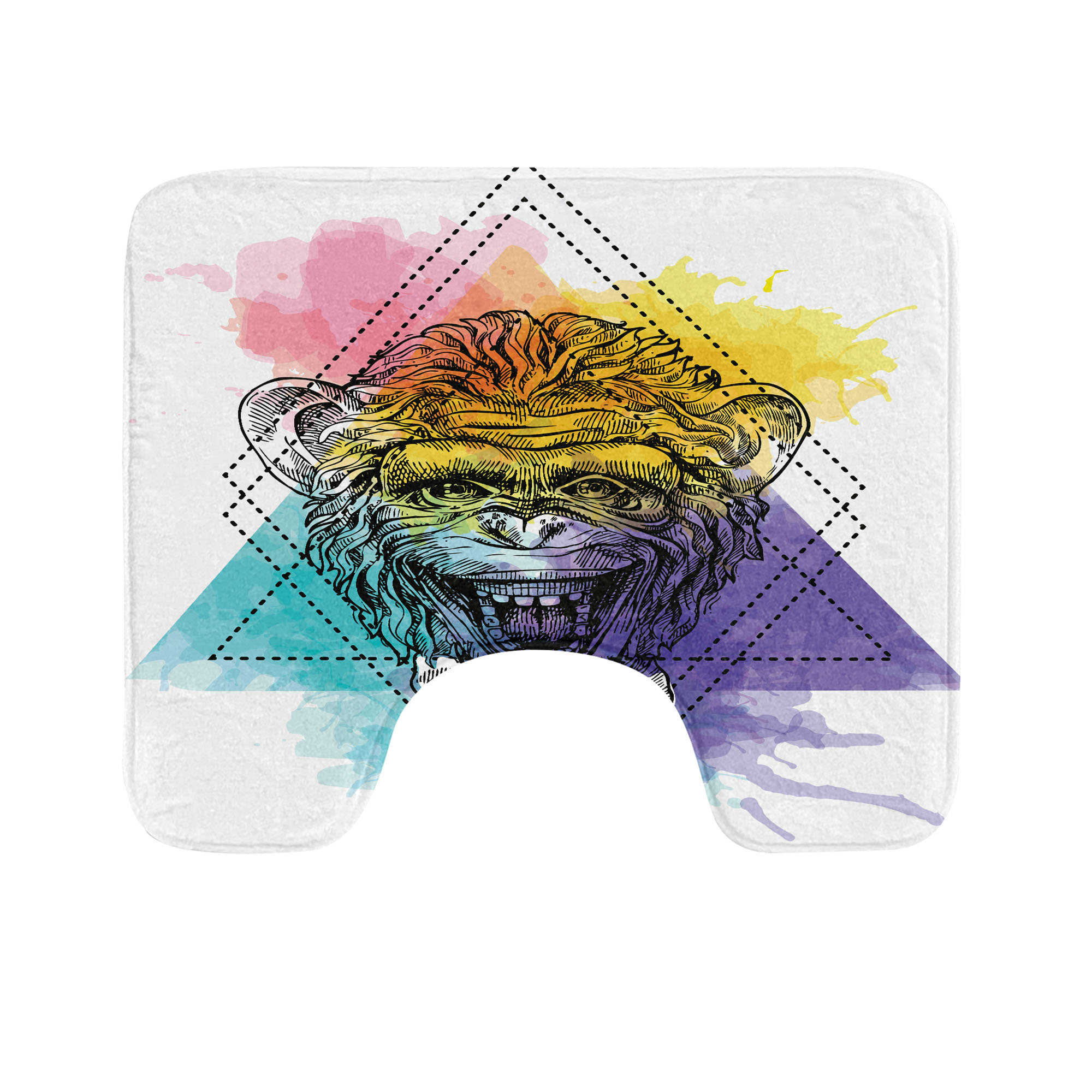 East Urban Home Monkey Toilet Mat U-Shape Bathroom Rug 20" Multicolor ...