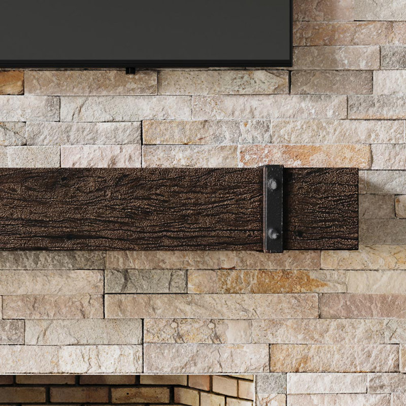 Modern Ember Thermastone Concrete Fireplace Mantel Shelf | Banded Style ...