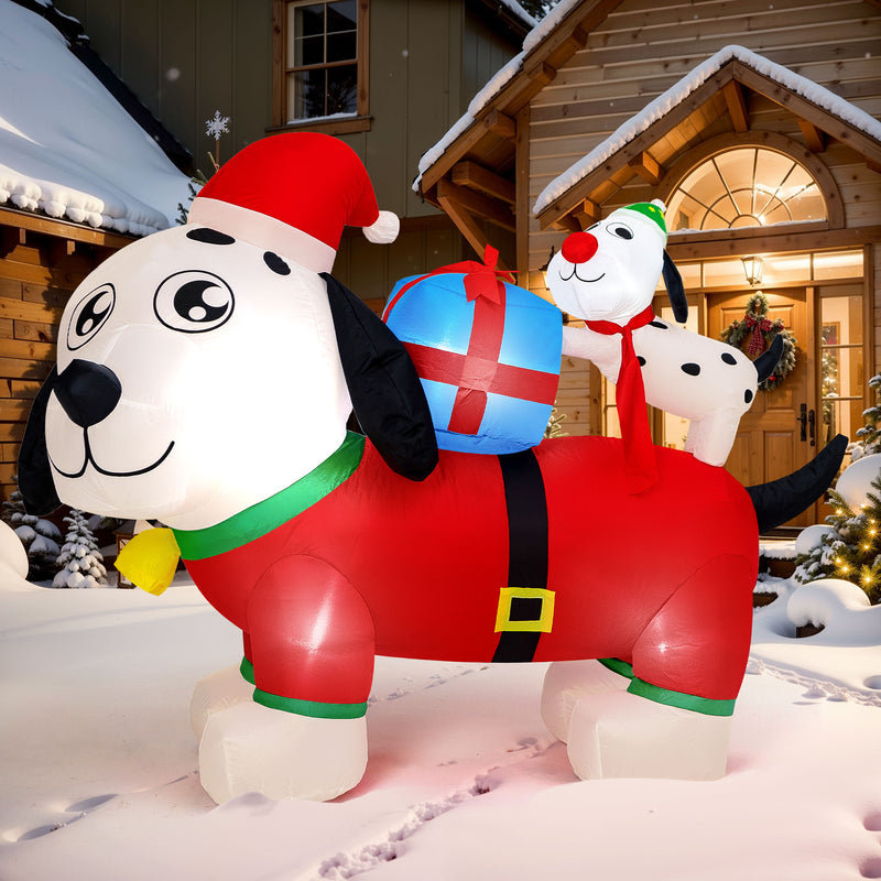 The Holiday Aisle® Christmas Doggie Family Inflatable | Wayfair