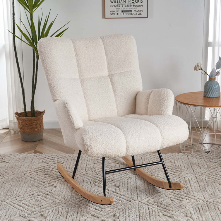 Wade Logan® Catalino Teddy Fabric Rocking Chair & Reviews | Wayfair