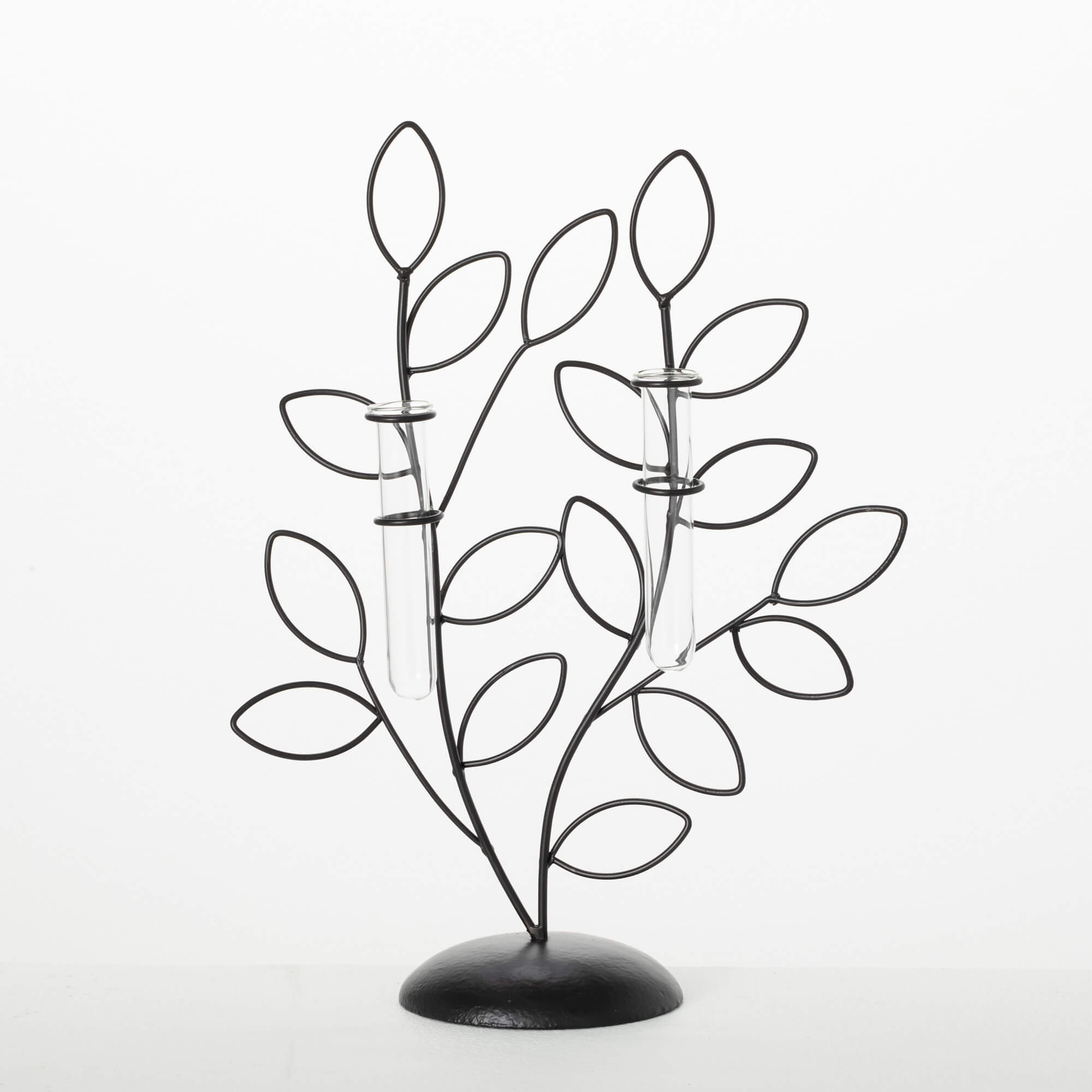 Winston Porter Sullivans Metal Fern Test Tube Vase 15.25"H; Black | Wayfair
