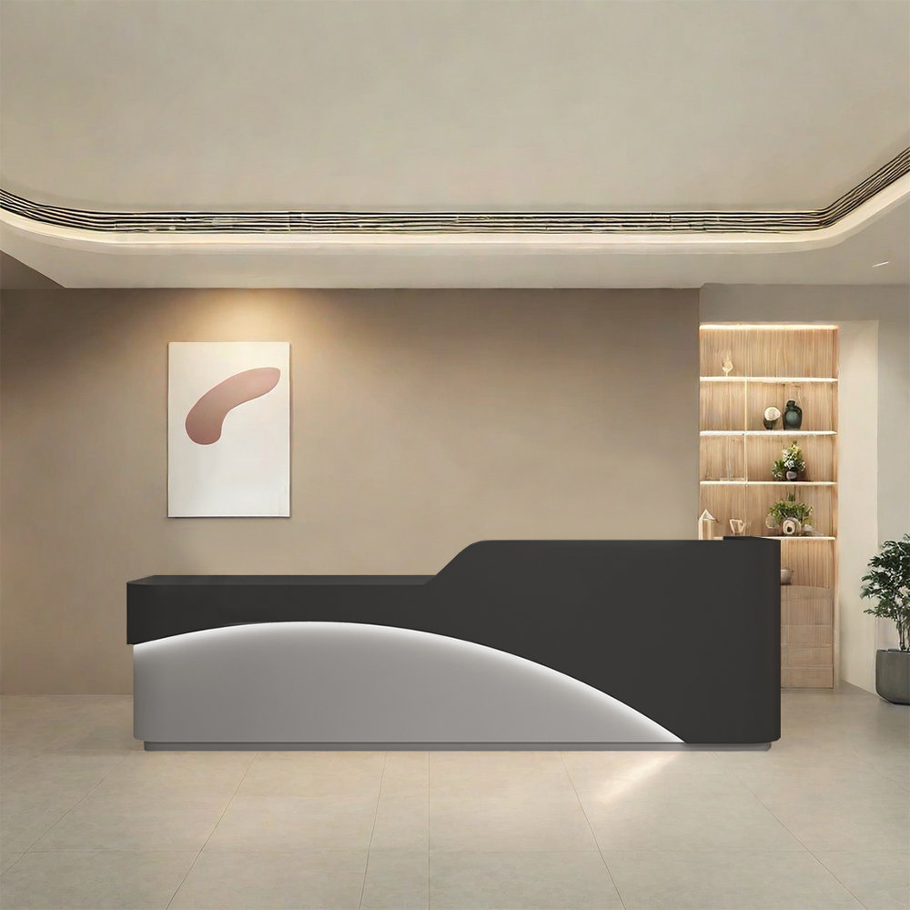 Orren Ellis Modern Reception Station with Lockable Drawers and Storage ...