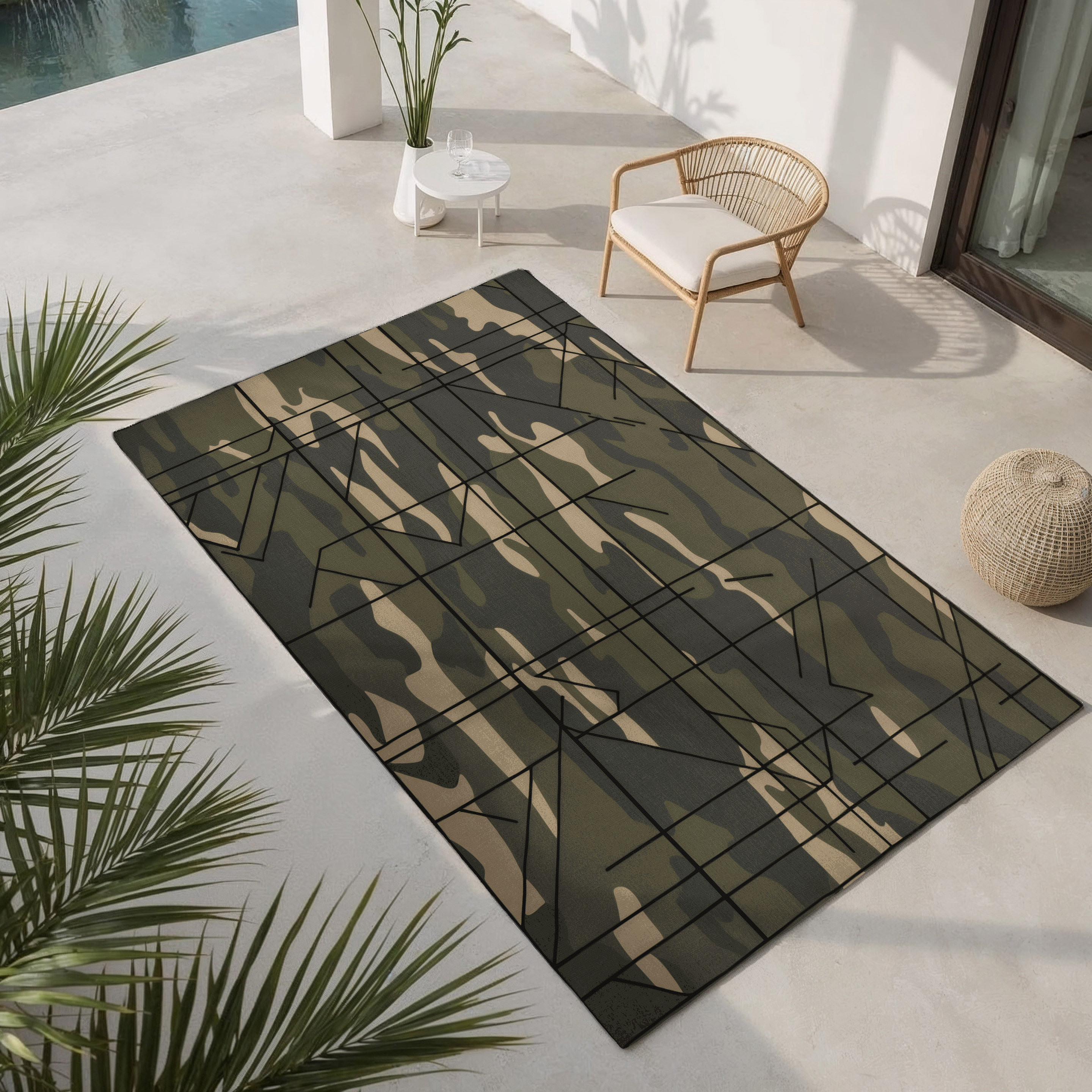 Wrought Studio™ Echo Layer Indoor And Outdoor Area Rug | Wayfair