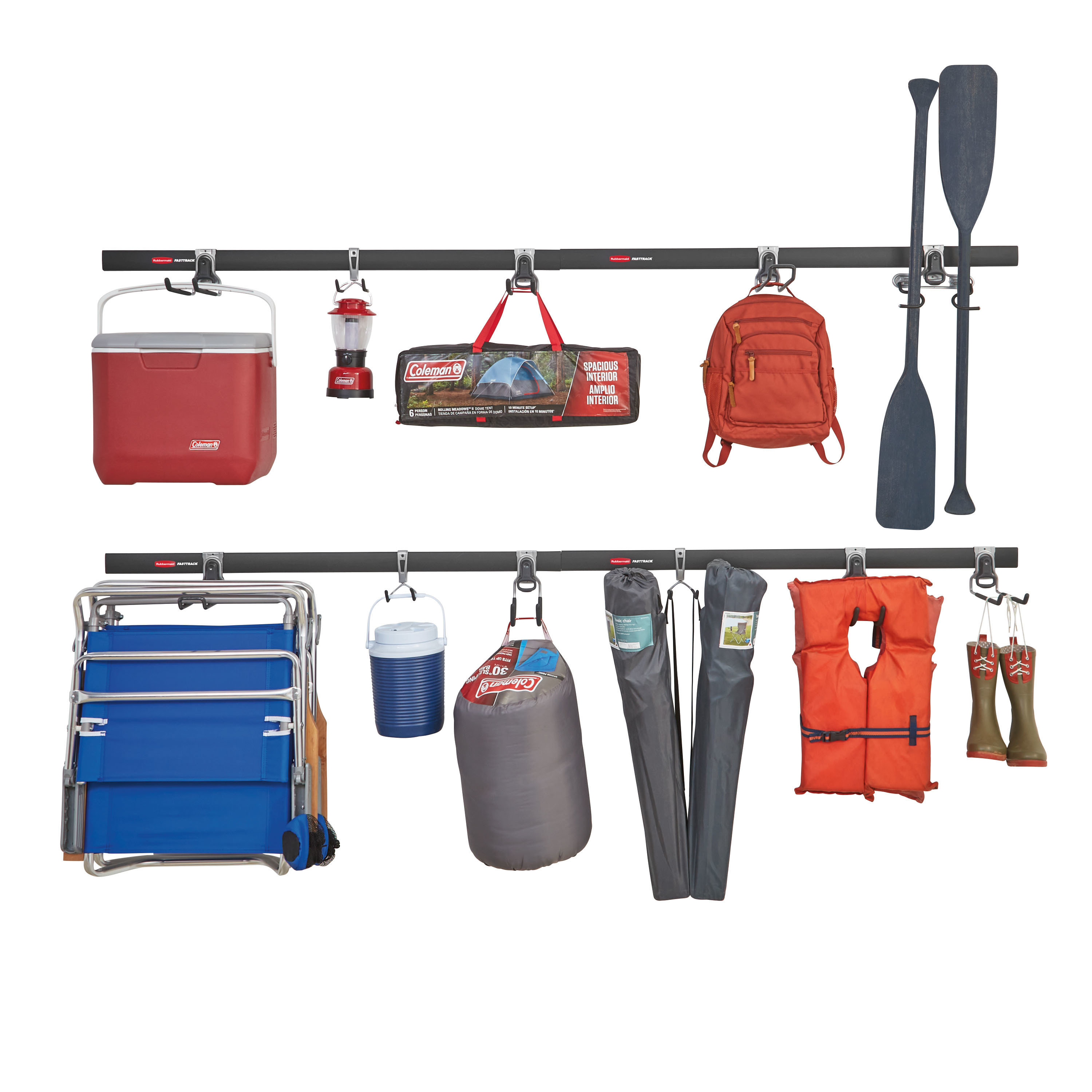 Rubbermaid Garage FastTrack Rail 6-Piece Kit, Black, for Home/Garage ...