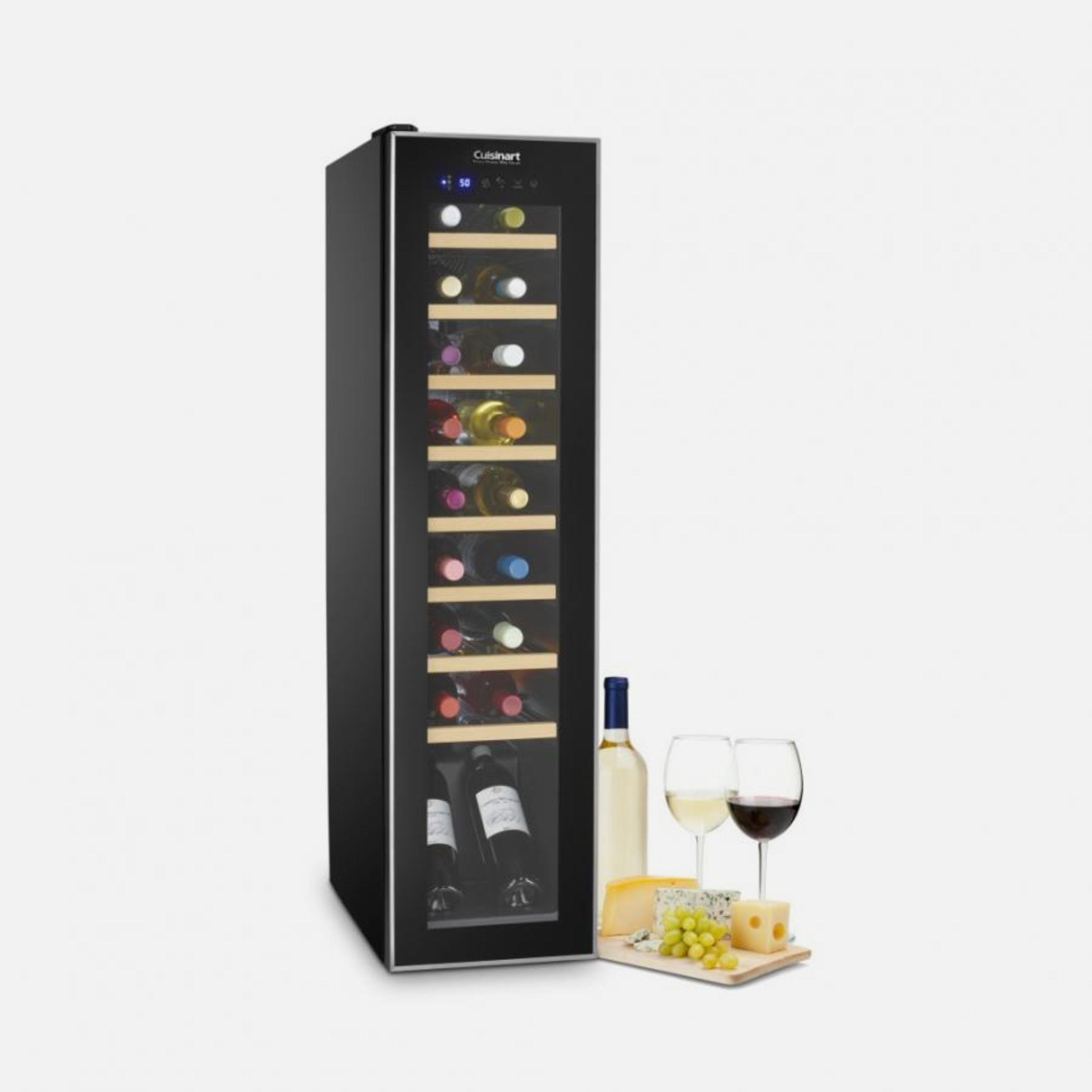 Cuisinart 24.2'' 18 Bottle Dual Zone Free-standing Wine Refrigerator ...
