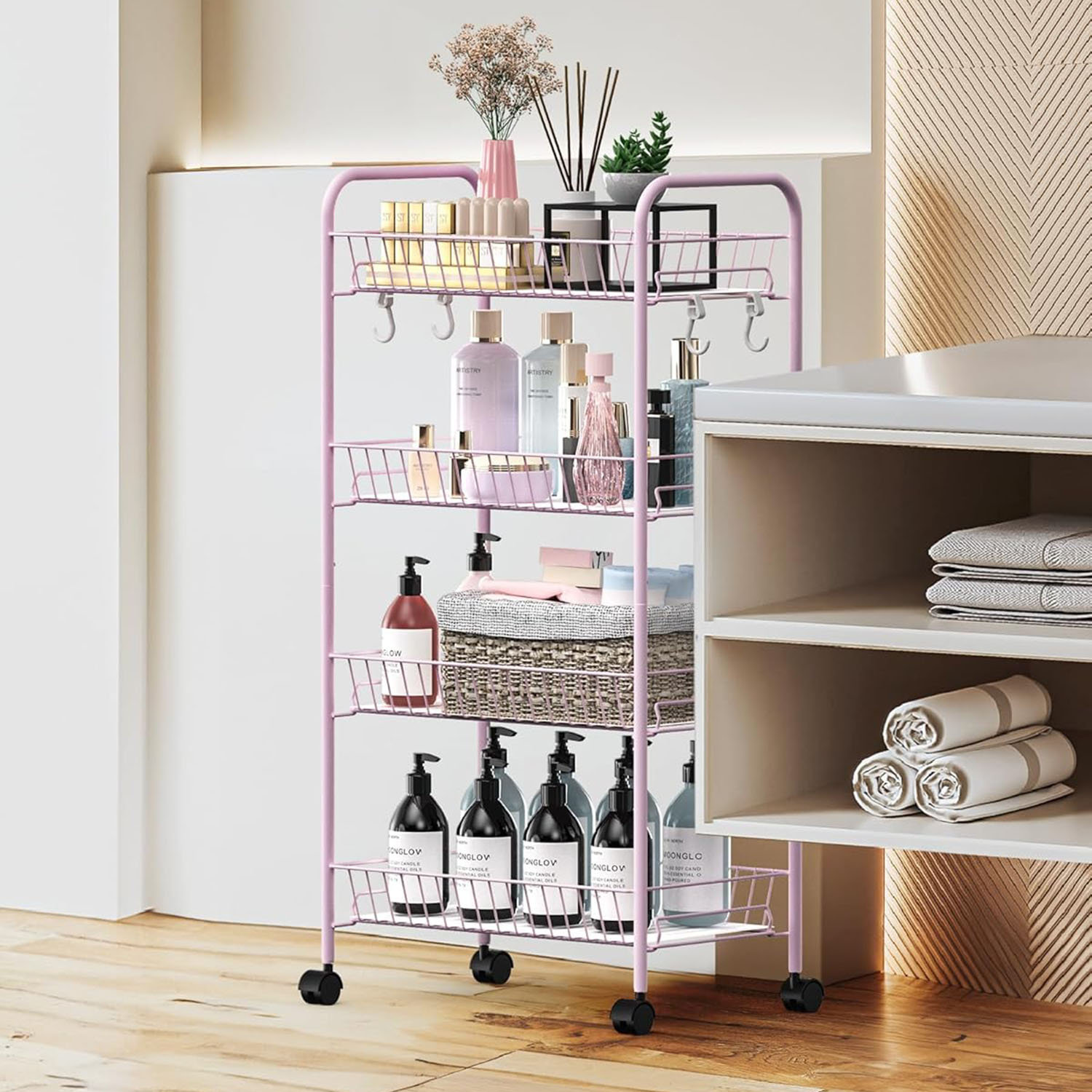 Rebrilliant Removable Wire Baskets, Metal Utility Storage Rack For ...