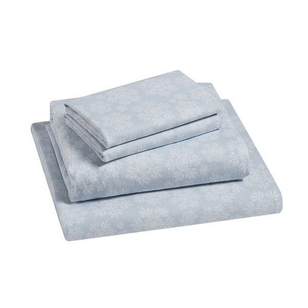 Tahari Snowflake 4-Piece Triple Brushed Cotton Flannel Bed Sheet Set ...