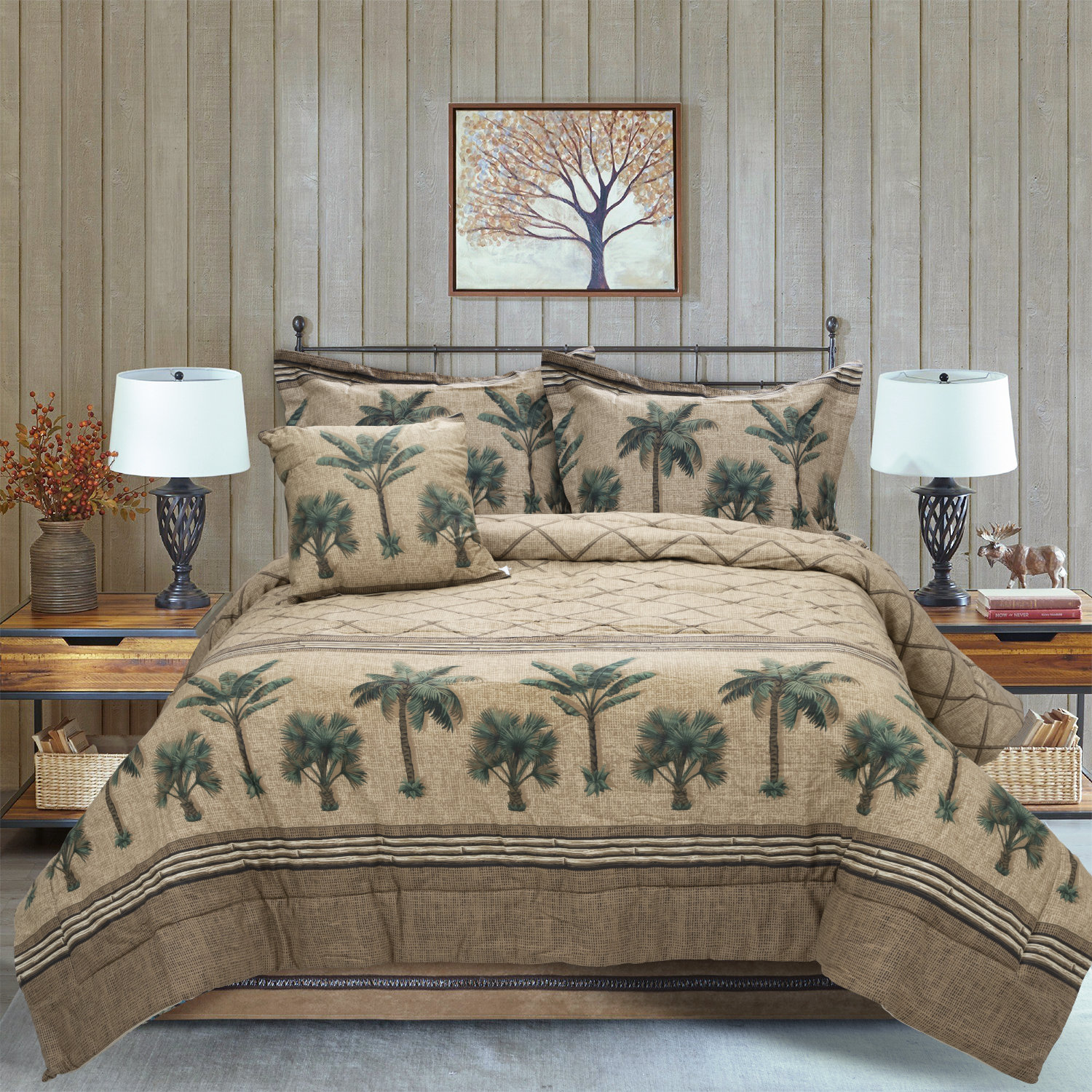 Karin Maki Pine Tree Comforter Sets, Duck Weave Super Soft Polycotton ...