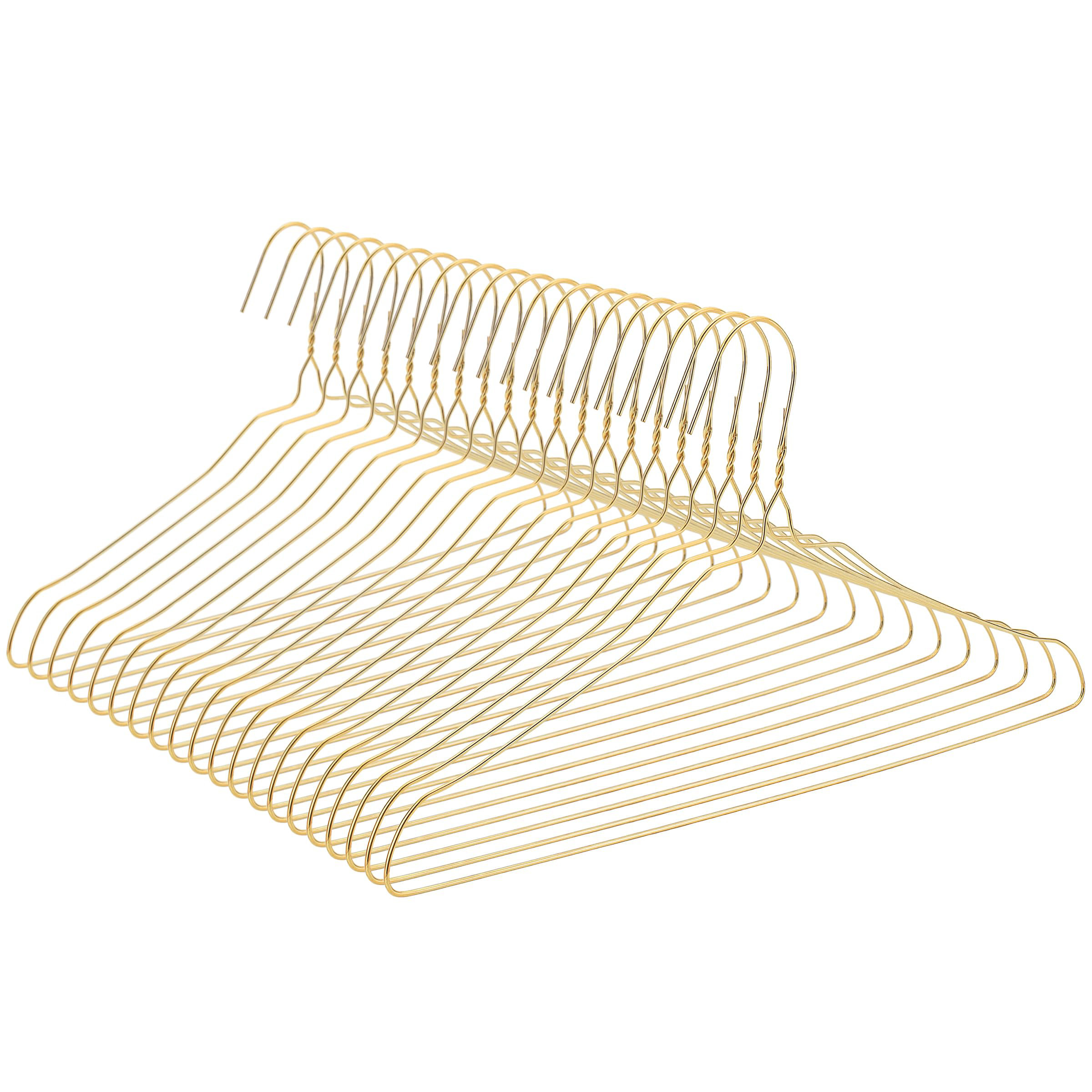 Rebrilliant Wire Hangers, 20 Pack, Gold Metal Hangers For Clothes, Wire ...