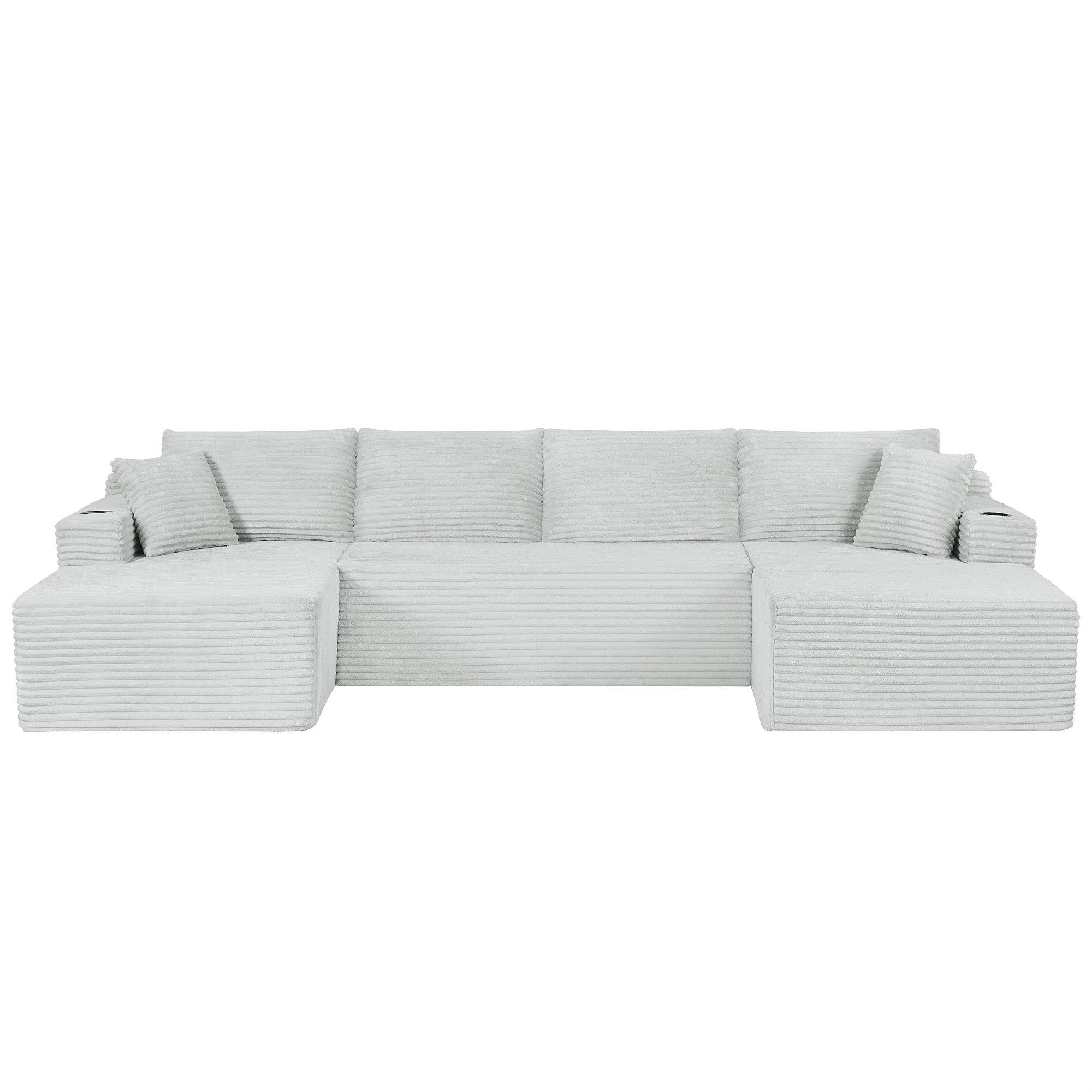 Wrought Studio™ Compressible U-Shaped Sectional Sofa Set,Minimalist ...
