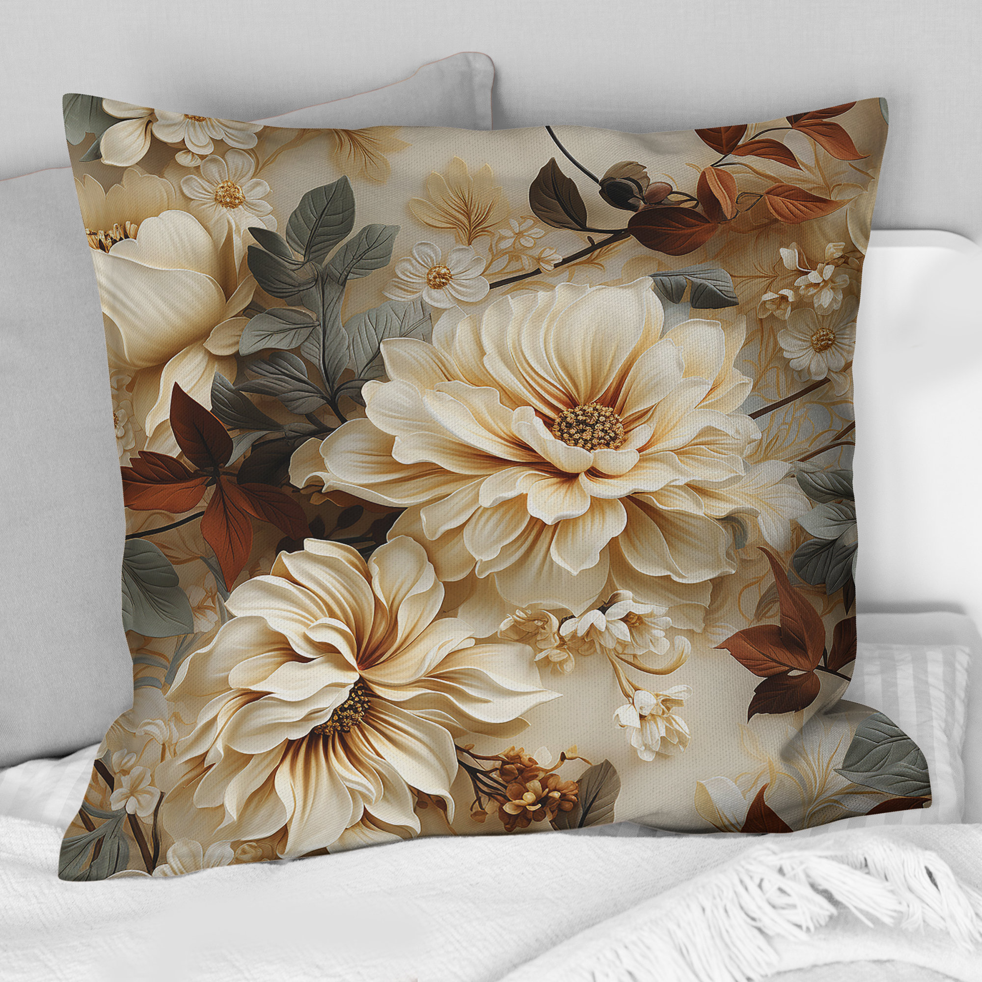 Design Art Rustic Victorian Brocade Victorian Pattern - Floral Printed ...