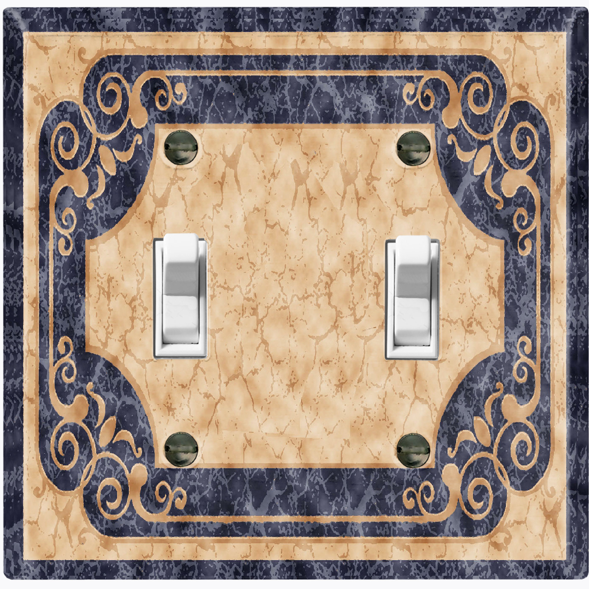 WorldAcc Metal Light Switch Plate Outlet Cover (Elegant Beige Black ...