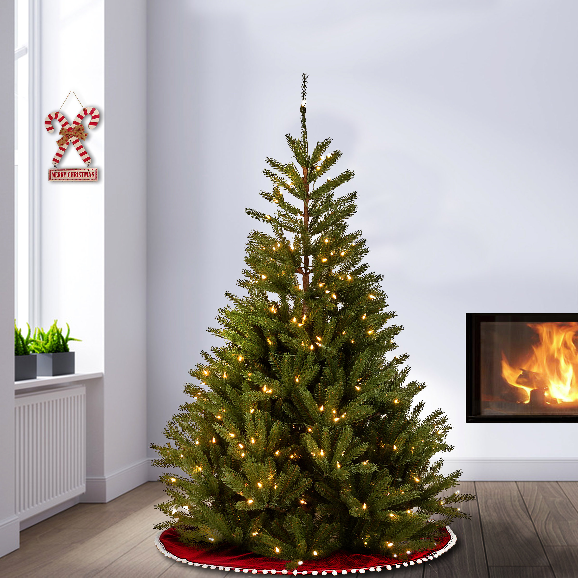 The Holiday Aisle® Topeka Spruce Tree with Clear Lights | Wayfair