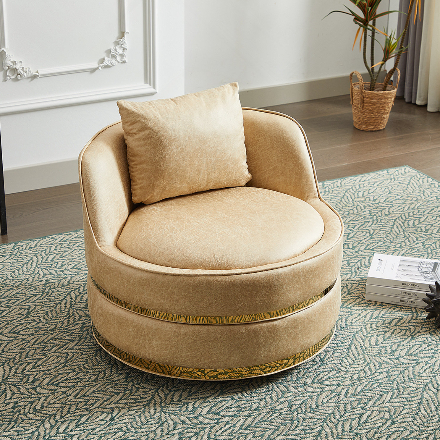 Mercer41 Swivel Chair, 36 Swivel Accent Chair, Barrel Chair for Living ...