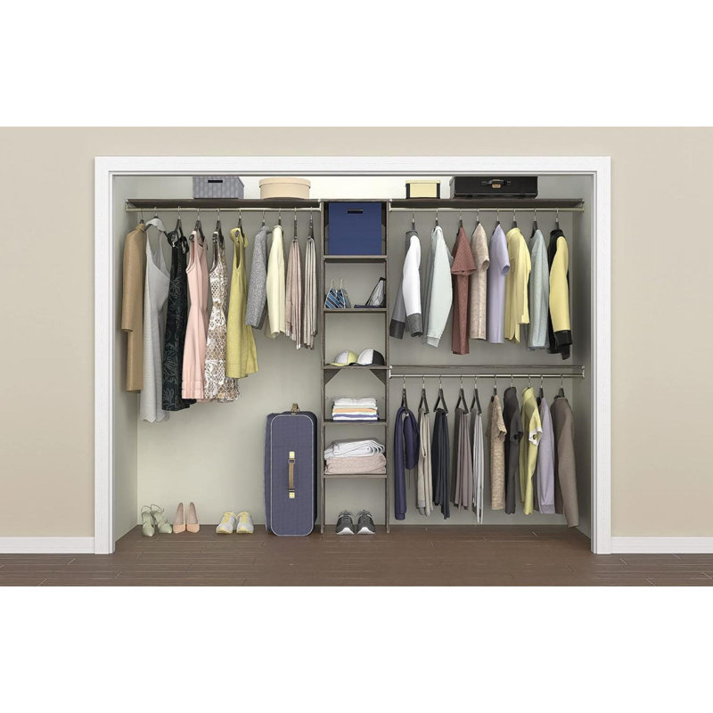 Textiles Hub Suitesymphony Wood Closet Organizer Kit With Tower, 3 Hang ...