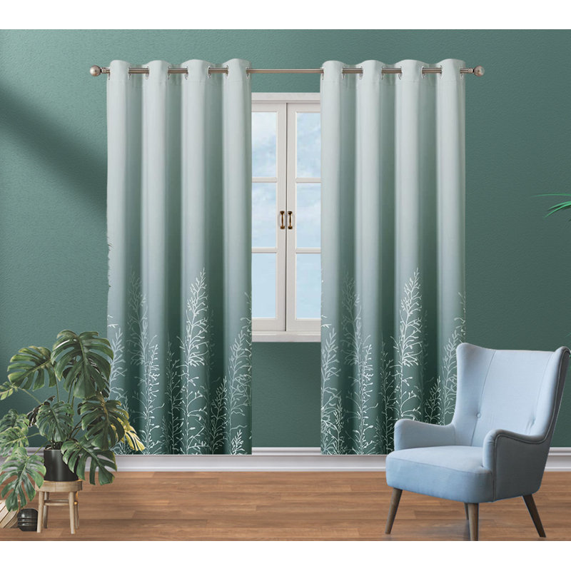 Winston Porter Ombre Room Darkening Thermal Grommet Curtain Panels ...