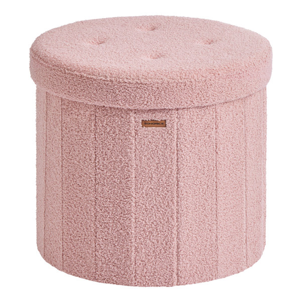 17 Stories MAZIE Collection - Round Storage Ottoman, Foldable Foot ...