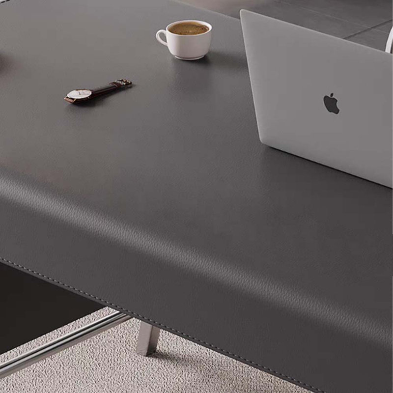 Orren Ellis Modern home study desk minimalist saddle leather computer ...