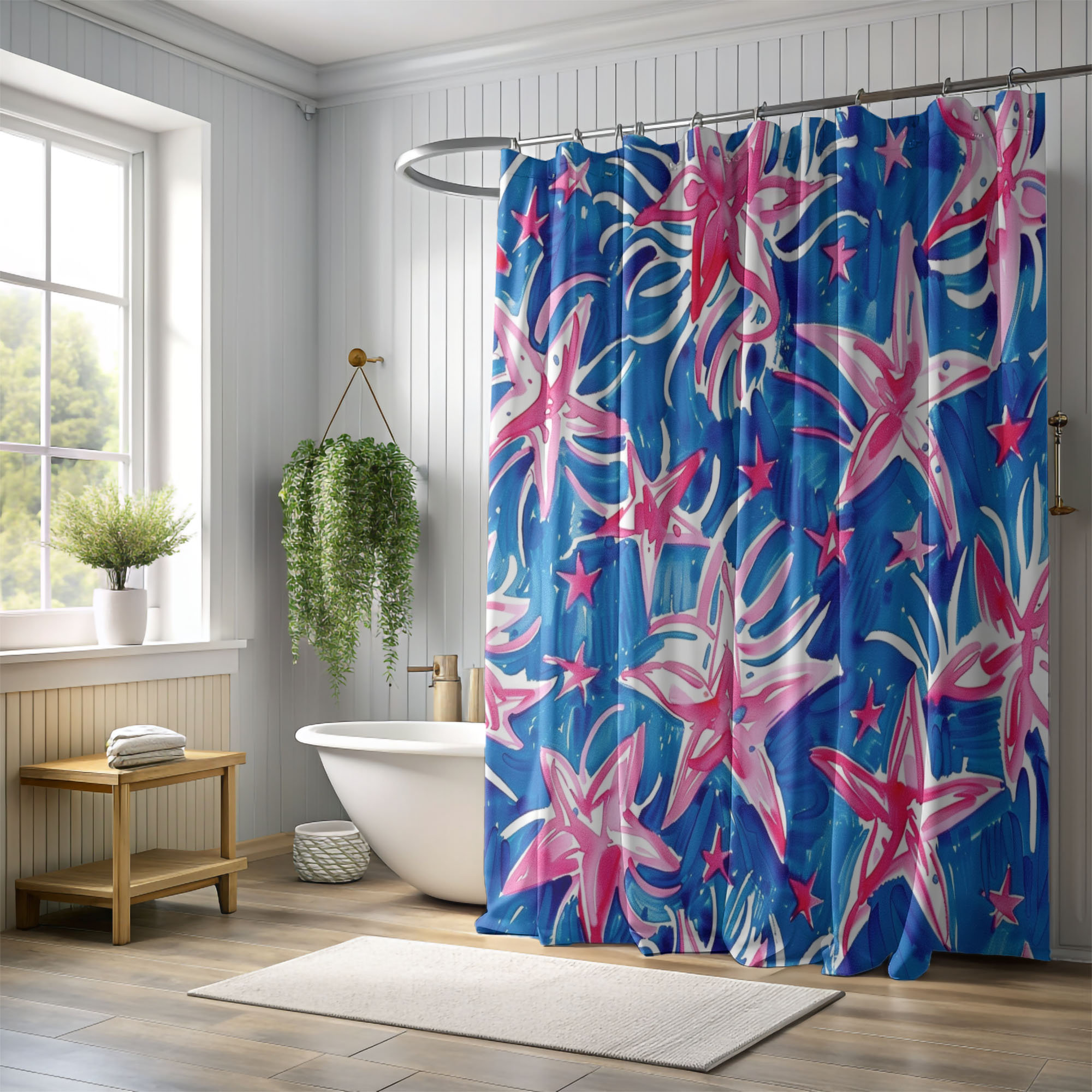 East Urban Home Preppy Explosive Patterns - 1 Piece Standard Shower ...