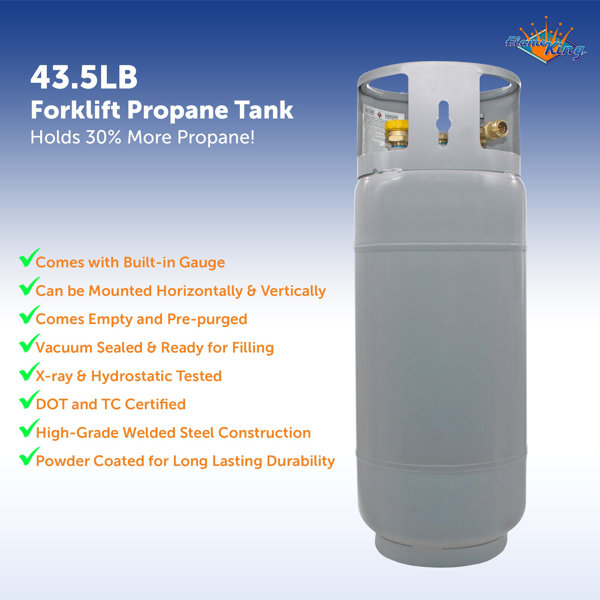 Flame King 43.5LB Steel Forklift Propane Tank with Gauge, DOT and TC ...