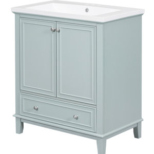 Home Decor 30.09'' Single Bathroom Vanity with Ceramic Sink Top 30 Inch ...