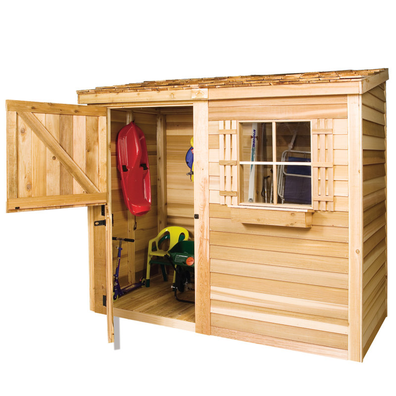 Cedarshed Bayside 6 ft. W x 3 ft. D Western Red Cedar Wood Lean-To ...