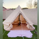 Arlmont & Co. Kylynne Canvas Bell Glamping Yurt Bell Tent with Roof ...
