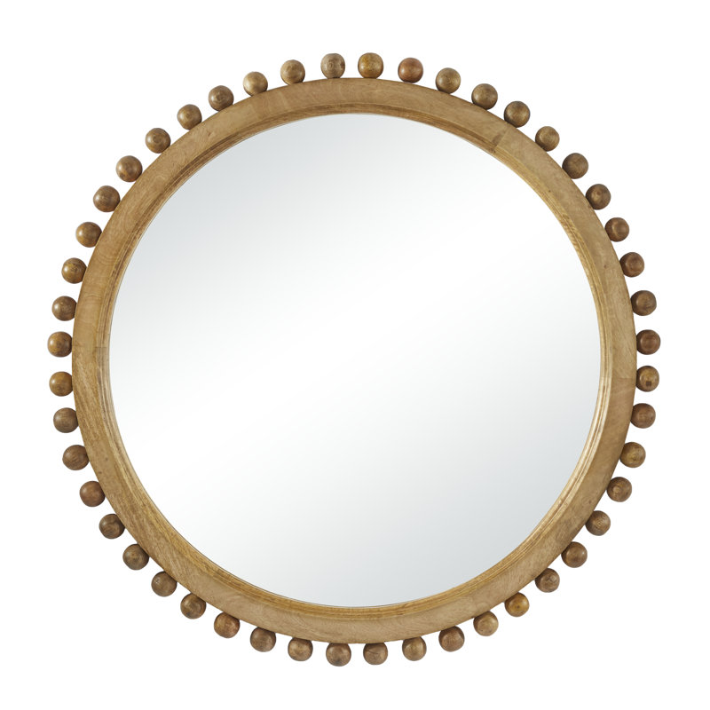 Langley Street® Lizabeta Contemporary Wood Ball Frame Wall Mirror ...