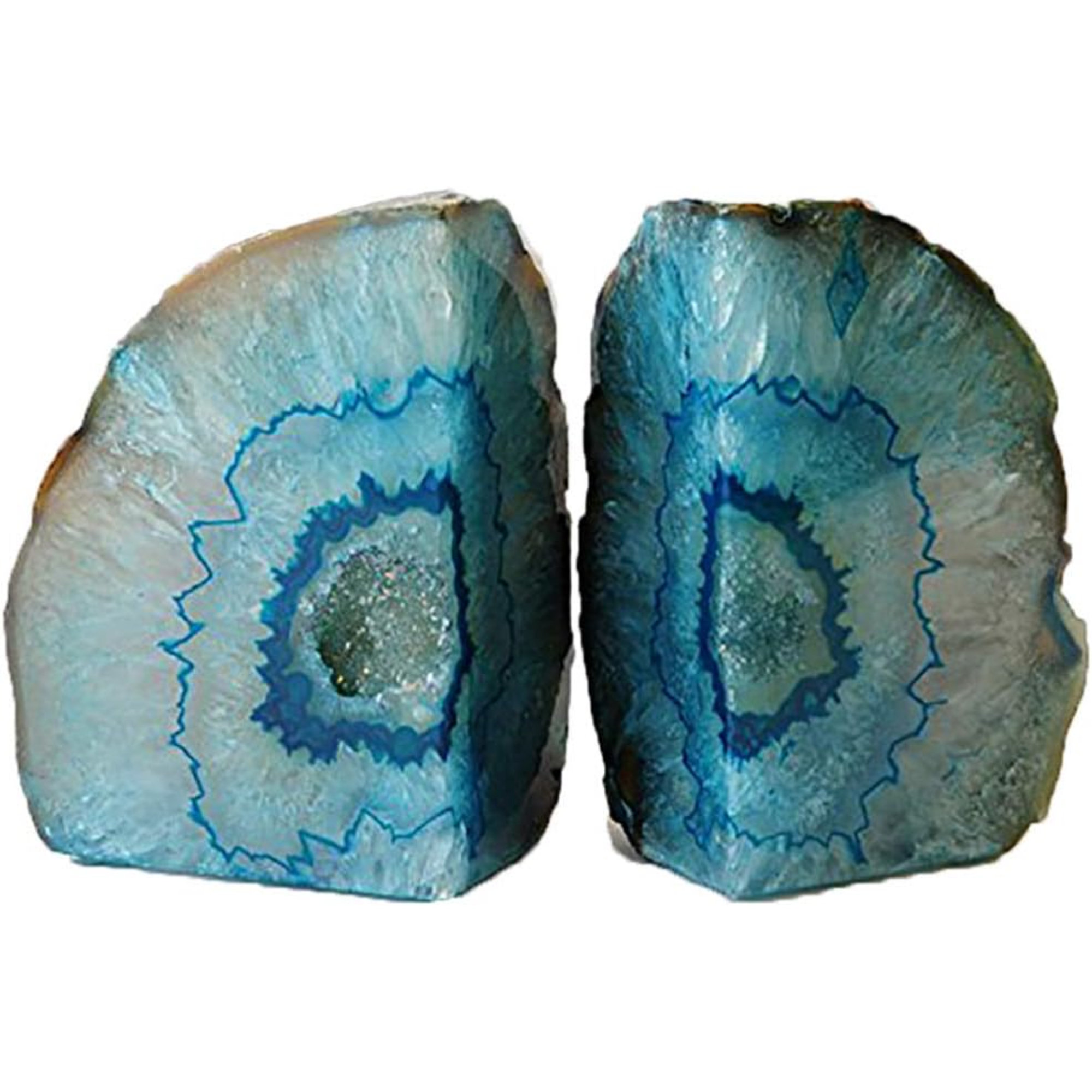 Millwood Pines Geode Bookends Heavy Duty Agate Large Stone Bookend ...
