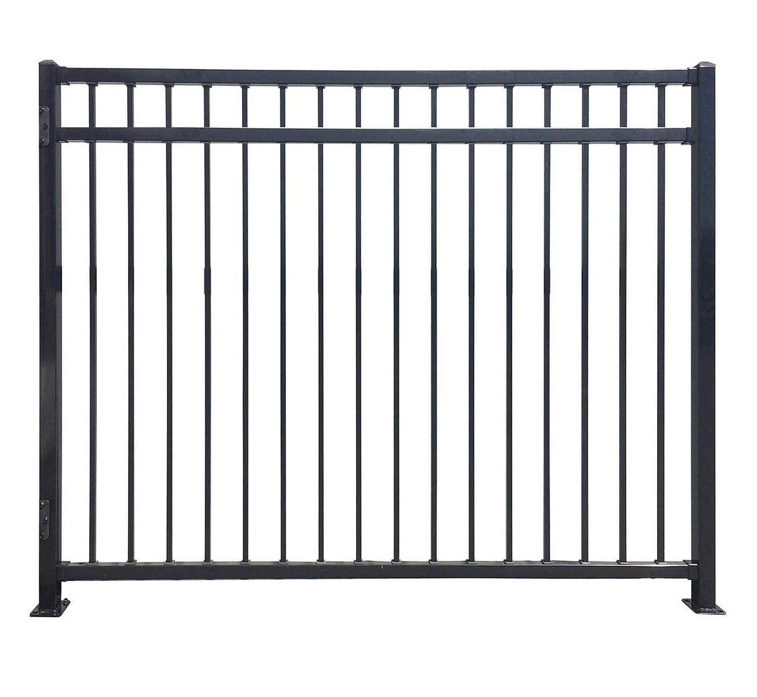 XCEL 5 ft. H x 6.5 ft. W Flat Closed Pickets Metal Fence Panel ...