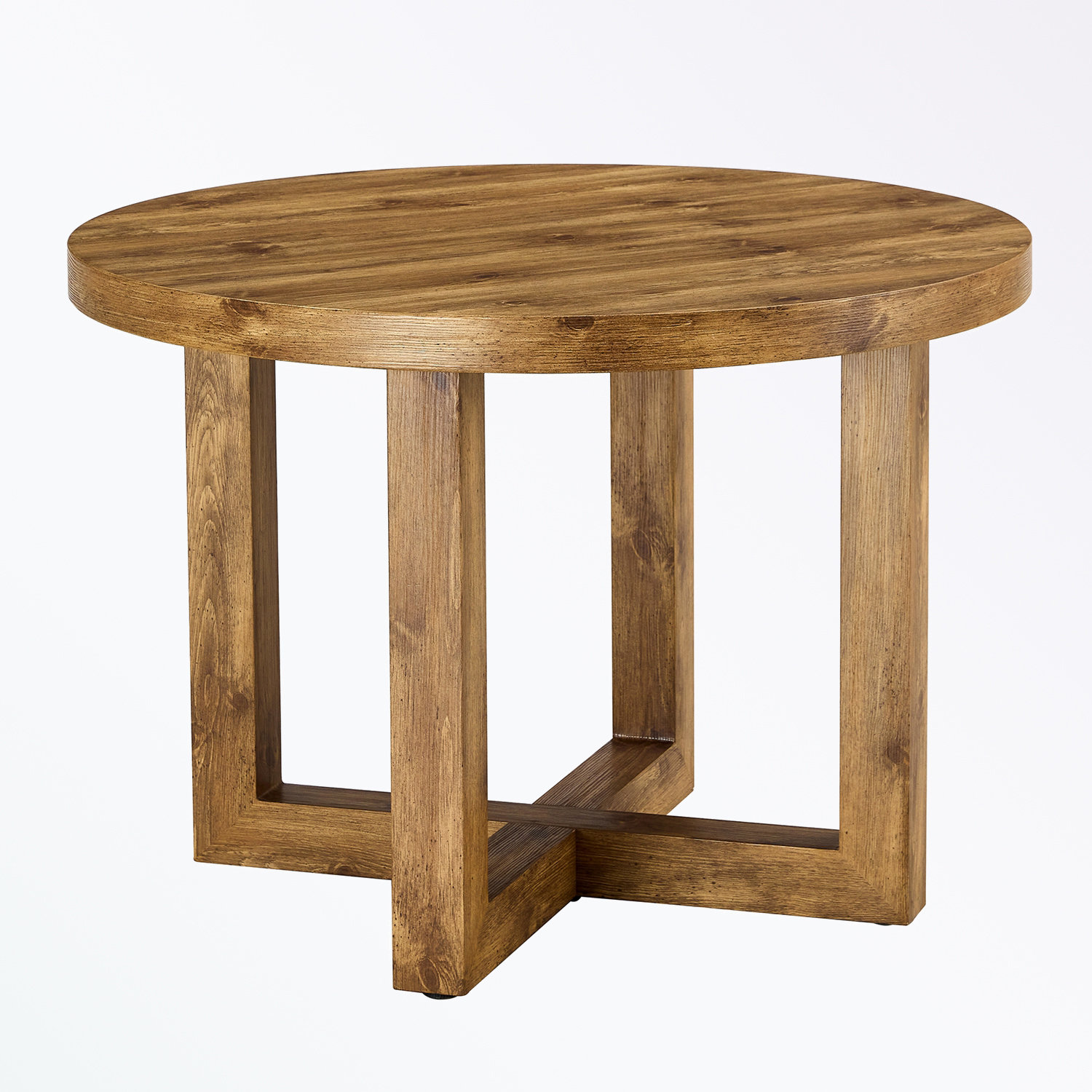 Millwood Pines round shape Coffee Tables with wooden cross base | Wayfair
