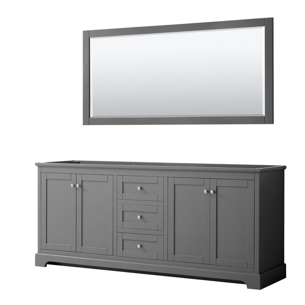 Wyndham Collection Avery 80'' Free Standing Double Bathroom Vanity with ...