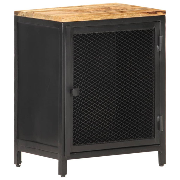 17 Stories Bedside Cabinet 15.7" x 11.8" x 20.9" Solid Rough Mango Wood ...