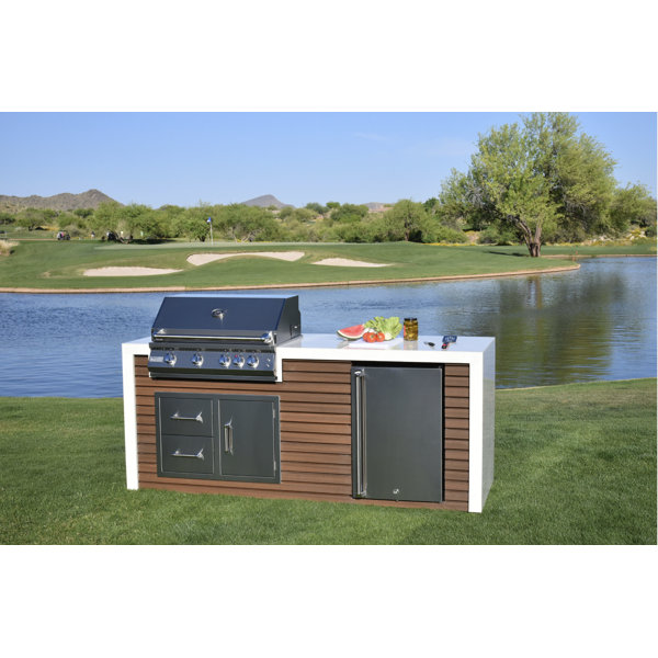 Kokomo Grills 89.5'' Modular Outdoor Kitchen with 4 - Burner Grill ...